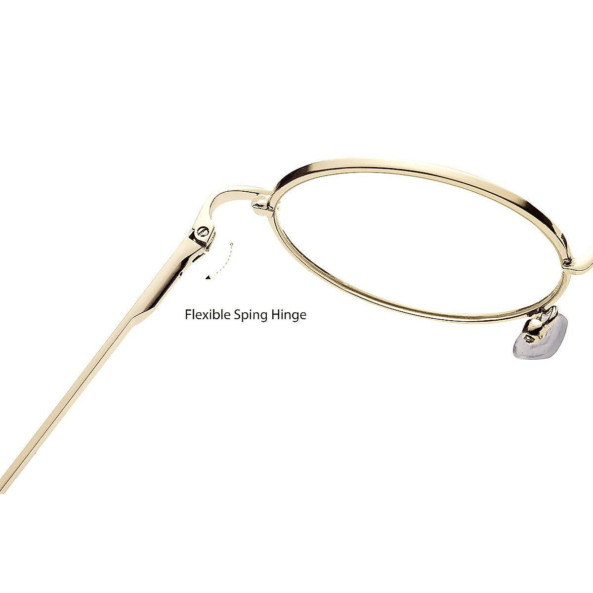 COASION Vintage Round Clear Glasses Small Metal Frame Non Prescription Lens Eyeglasses (Gold)