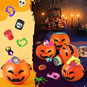 OCHIDO Halloween Party Favors for Kids-168pcs Halloween Prefilled Small Plastic Pumpkins Halloween Toys in Bulk,Halloween Prizes Gifts for Kids,Halloween Goodie Bags Fillers,Trick Or Treat