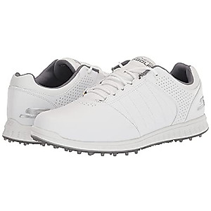 Skechers Men's Pivot Spikeless Golf Shoe, White/Gray, 10.5