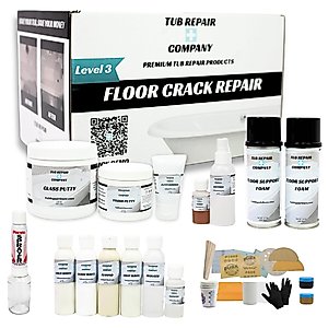Tub Repair Kit for Floor Cracks with Color Match, Strong Fiberglass Repair kit, Seamless Weight Bearing Repairs Floor Cracks