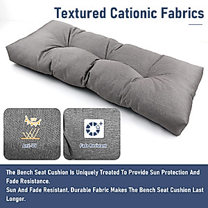 ROFIELTY Bench Cushion 36 inch, Non Slip Thickened Piano Bench Cushion, Durable Outdoor/Indoor Bench Seat Pads (36x14x4 inch, [ Outdoor ] Star Sea Gray)