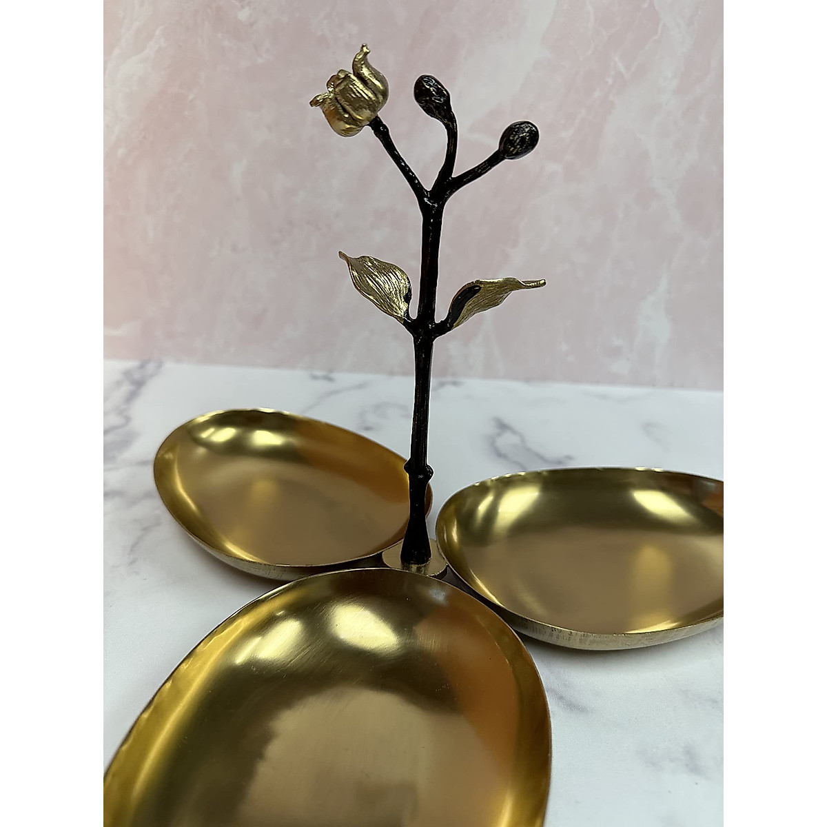 3 Bowl Condiment Server - Decorative Fruit Bowl Salad Popcorn Serving Tray - Home Essentials for Chips, Cereal & Condiments - Small Decorative Bowl - Versatile Kitchen Counter Organizer & Serveware