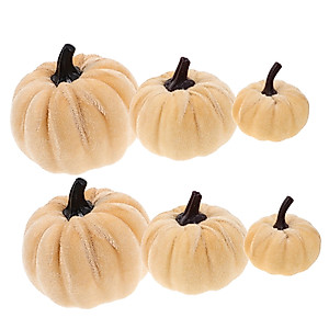 HOMSFOU 6pcs Pumpkin Pumpkin Prop Cloth Artificial Supplies Model Wrapped Venue Setting Props Decorations Halloween Decorations Halloween Pumpkin Ornament