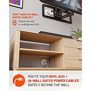 ECHOGEAR TV Cord Hider for Wall Mounted TV - White Cable Management Kit Hides TV Wires Behind The Wall- Includes 2 Pass Throughs, Locking Brackets, and Hole Saw Drill Attachment for Easy Install