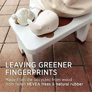 Hevea Natural Rubberwood Kids Step Stool (Dusty Blue)