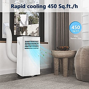 Joy Pebble Portable Air Conditioner,10000BTU Portable AC Unit for Room Cools up to 450 sq.ft, 3 In 1 Air Conditioner with Cool,Fan and Dehumidifier, Remote Control&24Hour Timer