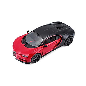 Maisto Bugatti Chiron Sport 16" Red and Black Special Edition 1/24 Diecast Model Car