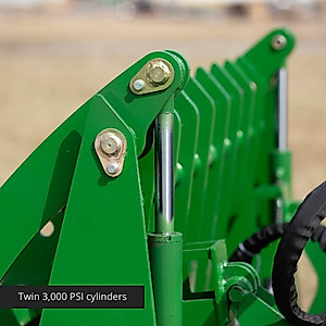 Titan Attachments 60" Root Grapple Rake Attachment Fits John Deere Loaders, Hook and Pin Connection