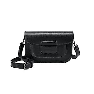 Daisy Rose Cross Body Bag with Magnet Closure - PU Vegan Leather Shoulder Bag - BLACK