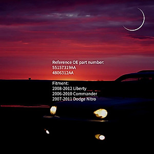 55157319AA Pack of 2 Windshield Washer Sprayer Nozzle Kit for 2008-2012 Liberty 2006-2010 Commander 2007-2011 Dodge Nitro Replace OE 55157319AA 4806312AA