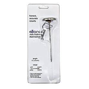 ALLIANCE BREW GEAR Milk Frothing Thermometer with Clip, White, One Size