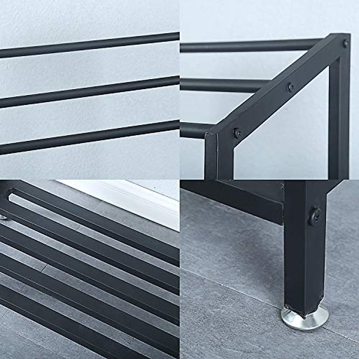 Industrial Metal Free Standing Towel Rack,3 Tier Metal Towel Bar Stand with Shelf for Bathroom,Indoor/Outdoor,Blcak