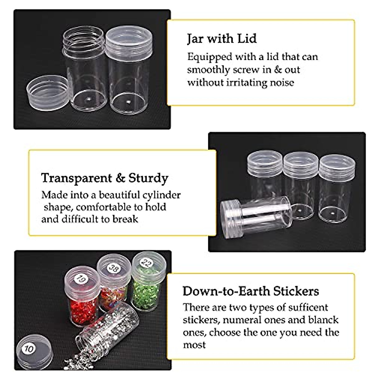 HOHOTIME 60 Slots Diamond Painting Storage Containers,142pcs 5D Diamond Painting Accessories Kit for Diamond Art Craft Jewelry Beads Organizer,Diamond Art Storage for DIY Art Craft