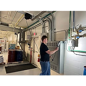 Alert ProReel 8150MM Retractable Cord Reel w/LED Work Light | 50' - 16/3 SJTOW Task Light Cord | 14W LED Shop Light Provides 1500 Lumens | Grounded Outlet with On/Off Handle Switch