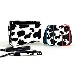 MightySkins Skin Compatible with Nintendo Switch OLED - Cow Print | Protective, Durable, and Unique Vinyl Decal wrap Cover | Easy to Apply, Remove, and Change Styles | Made in The USA