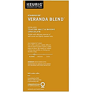 Starbucks Coffee Veranda blend single serve capsules for Keurig K-Cup pod brewers (96 Count)
