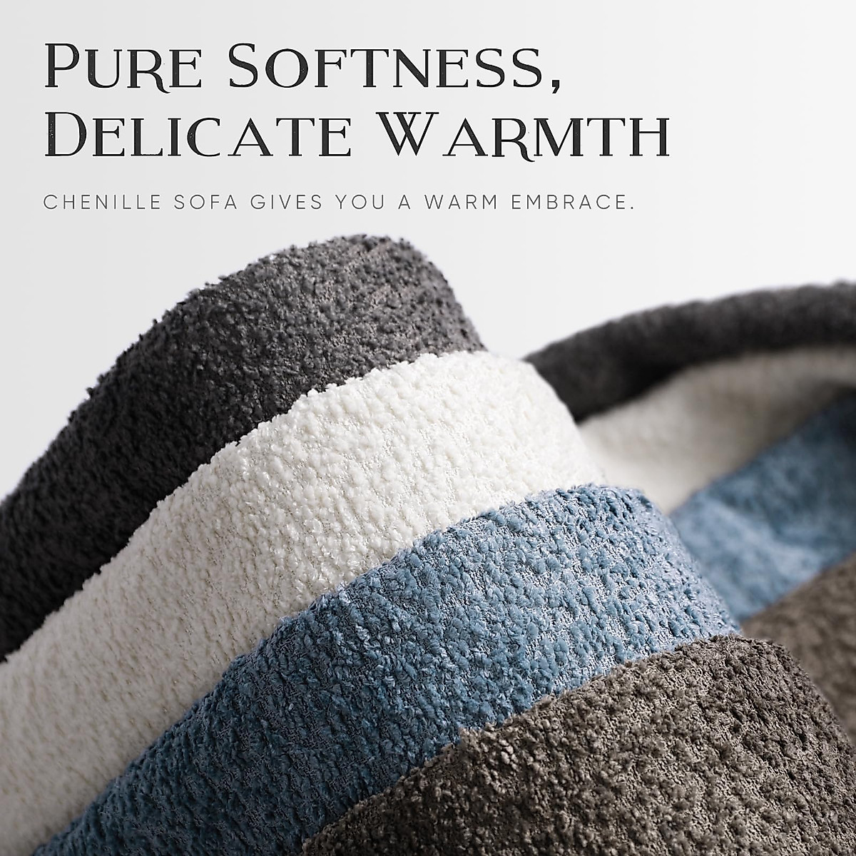 Zelimon 89" Sofa Couch with Extra Deep 3 Seats Memory Foam Modern Sofa Couches for Living Room Washable Removable Chenille Cover Cozy Lounge Sofa, Dark Gray