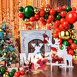DIY Balloon Arch Kit Red Green and Gold Balloon Garland for Birthday Baby Shower Wedding Graduation Christmas Party Decoration