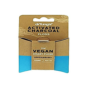 DrTung's Vegan Activated Charcoal Floss, Natural Lemongrass Flavor Dental Floss 1 Pack