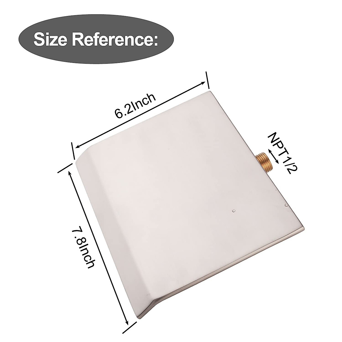 AZOS Wall Mount Tub Spout Waterfall Tub Filler Faucet for Bathroom Multiple Uses, High Flow Bathtub Cascade Waterfall Spout Fixtures Bathroom Bathtub Faucets, Brushed Nickel