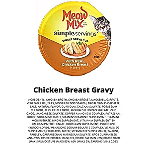 ILC Buy Meow Mix Simple Servings Variety Bundle| 6 Flavors,(2) Each: Chicken Turkey, Tuna Whitefish, Chicken Beef, Tuna Salmon, Chicken Breast, Tuna Shrimp (1.3 OZ) Plus Foam cat Toy Ball Magnet.