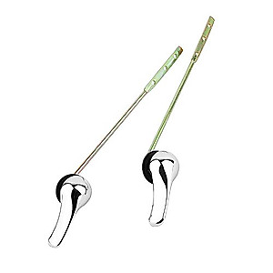 Jwodo Toilet Handle Replacement Kit, Chrome Finish Toilet Trip Levers with Seal Gasket and Nut, with Stainless Steel Flapper Chains, Universal Replacement for Most Toilets (Front Mount #1)