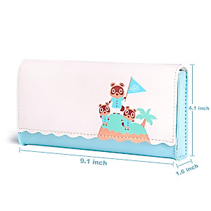 FUNLAB Case Compatible with Switch Lite,Ultra Slim Leather Clutch Case,Cute Carrying Case with Game Card Holder