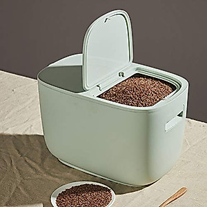 Hemoton Rice Storage Case Multifunctional Proof Bean Grain Cereal Box Rice Container Cylinder for Kitchen Restaurant Green