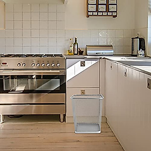 YARNOW Stainless Steel Mesh Wastebasket Trash Can Rectangular Open Top Waste Basket Bin for Home Office Kitchen (Silver)