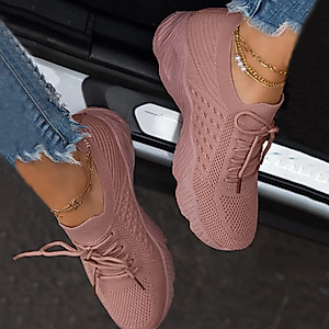 KETORS Shoes for Women Fashion Casual Mesh Air Cushion Platform Loafers Classic Run Sneaker Walking Shoes Sneakers for Women