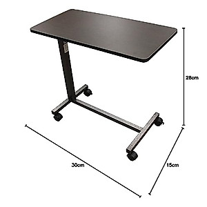 Drive Medical 13067 Adjustable Non Tilt Top Overbed Table With Wheels for Hospital and Home Use, Standing Desk, Silver Vein