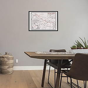 HISTORIX Vintage 1968 China Nepal Boundary Map - 24x36 Inch Vintage Map of China & Nepal Wall Art - History Map of Tibet - Old China Nepal Map