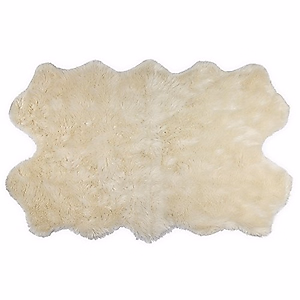 Nouvelle Legende® Faux Fur Sheepskin Premium Rug Quattro (43 in. X 73 in.) White