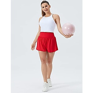 THE GYM PEOPLE Women's Cross Back Sports Bra Halter Neck Workout Crop Tank Tops with Removable Pads White