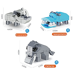 DESOOA Mini Building Blocks Animals Toys, Educational 3D Puzzle Mystery Boxes for Boys Girls Christmas Stocking Stuffers Party Favors Gifts 6 Box