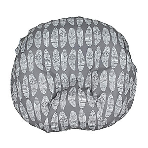 Newborn Lounger Slipcover, Gray White Feather Design, Water Resistant Infant Pillow Cover, Great for Any Mom to Be