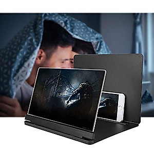 Yosoo Health Gear Phone Screen Magnifier 12'' Foldable Mobile Phone Screen Amplifier Bracket, Enlarge Phone Screen for Eye Protective Movie Video Watching on All Smartphones, Black