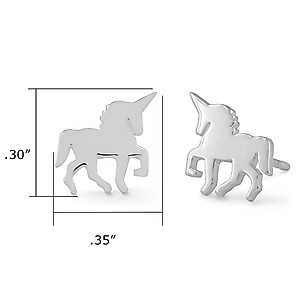 Boma Jewelry Sterling Silver Unicorn Stud Earrings
