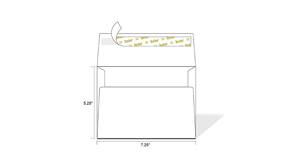 200 Pack 5x7 Invitation Envelopes - Easy Seal & Printable | Horchen