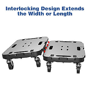 Goplus Moving Dolly, Heavy Duty Furniture Rolling Mover with 4 Wheels for Piano Heavy Items Appliance, Interlocking System, 660 lbs Weight Capacity, 19” x 11” (L x W) (1)