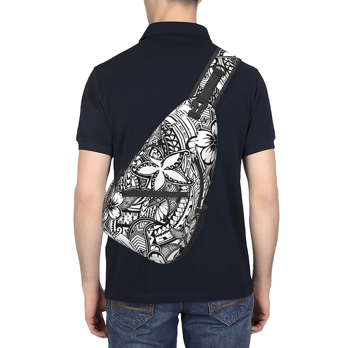 Jeezshop Cute French Bulldog Sling Bag For Men And Women,Multi Pocket Chest Package Crossbody Shoulder Bag For Cycling Sports Travel Hiking Work., Black