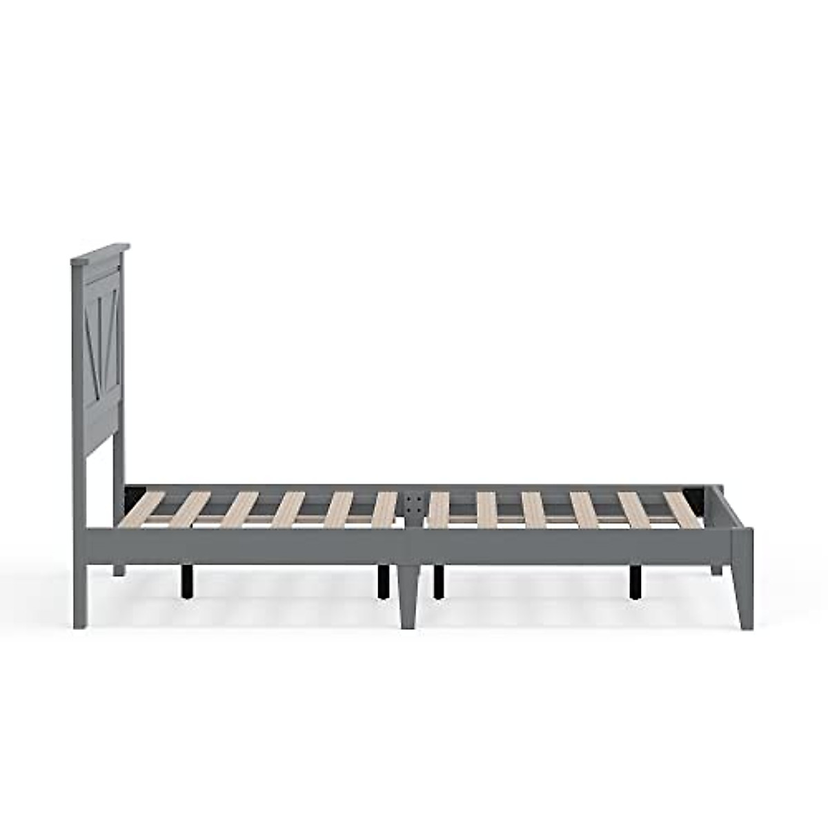 Glenwillow Home Farmhouse Solid Wood Platform Bed in Full - Ultimate Grey