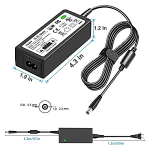 TKDY 24V for Dymo Printer Power Supply, 100-240V AC to DC 24Volt 2.5A Power Adapter for Dymo 4XL 400 450 310 315 320 330 Thermal Labels Printer Writer.