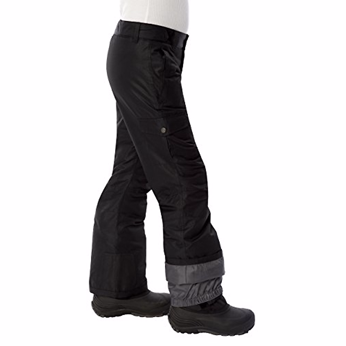 Arctix Kids Snow Sports Cargo Snow Pants with Articulated Knees, Black, X-Large, 1540