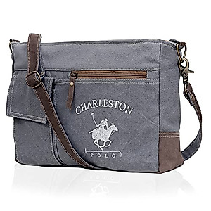 CLA Upcycle Canvas Shoulder Bag, Upcycle Canvas Crossbody Bag, Cowhide Leather Crossbody Bag, Canvas Tote Bag for Women