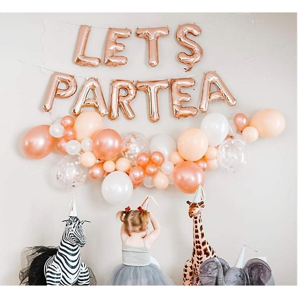 LaVenty LET'S PAR TEA Balloons Tea Party Birthday Banner Tea Party Decorations Lets Par-Tea Party Decor Par Tea Baby Shower Par Tea First Birthday Decoration Flower Garland (Floral Banner)