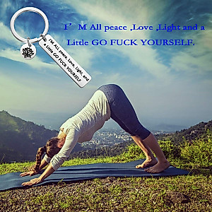 TGBJE I’m All Peace Love Light Yoga Gift Friend Gift Vulgar Gift Yoga Mandala Gift Yoga Coach Gift (Peace Love Light)
