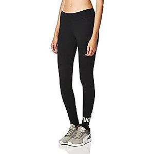 PUMA womens Essentials Logo Leggings, Puma Black, Large US