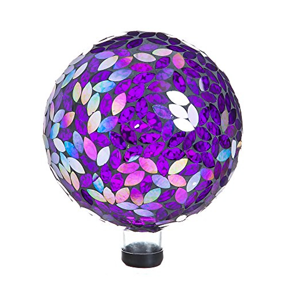 Evergreen Garden Gazing Ball in Purple Iridescent Design Everyday Decor for Homes Gardens and Yards