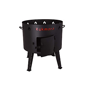 Wood Fire Oven for Kazan Uchag (furnace) for Kazan Oven Stove 18.5 x 15.55 x 18.3-inch Cast Iron Pan with Lid, Cooking Pot Kitchen Pot Cast Iron Asian Cauldron Camping Wok